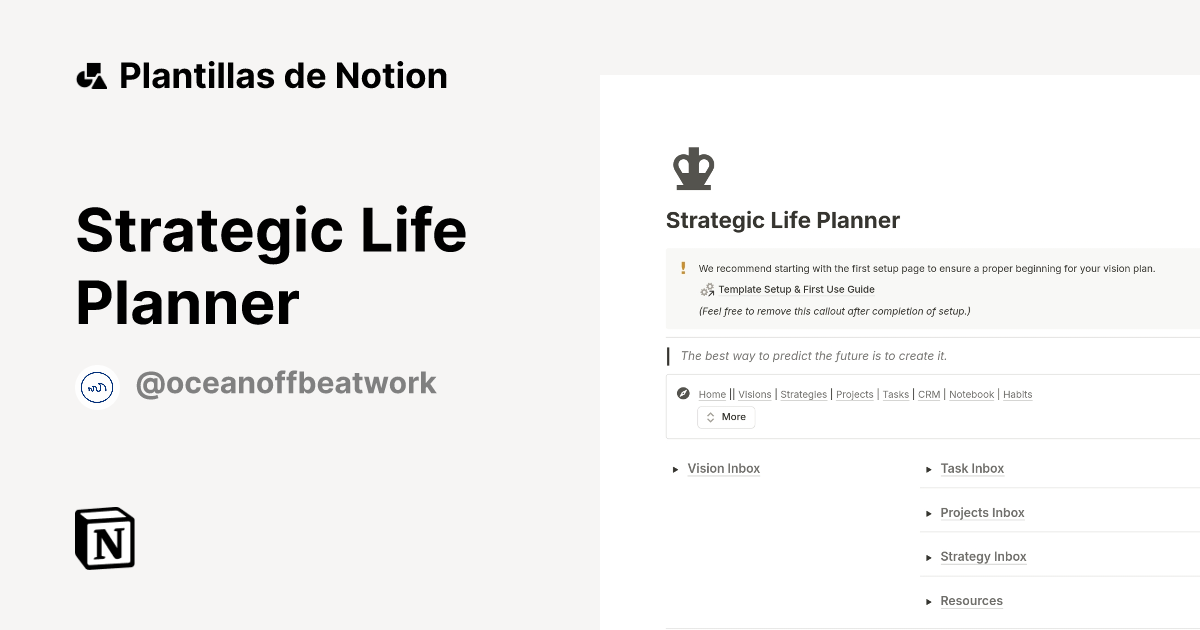 Plantilla Strategic Life Planner de Ocean By Offbeat Work | Notion ...