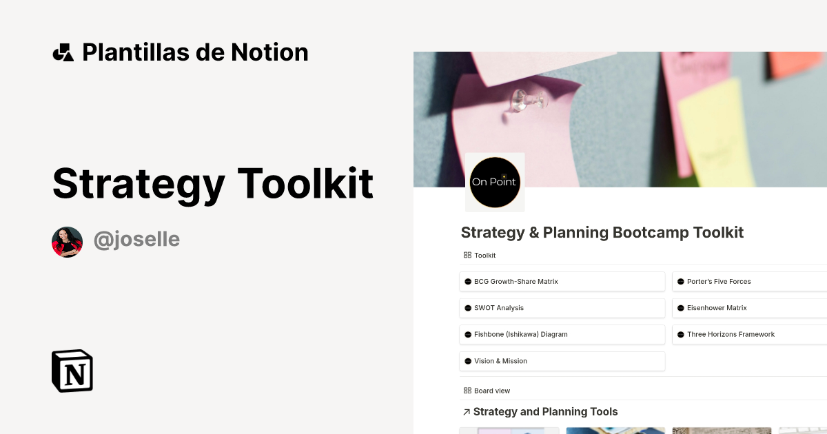 Plantilla Strategy Toolkit de On Point | Notion Marketplace