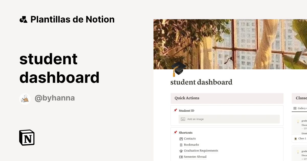 Plantilla student dashboard | Notion Marketplace