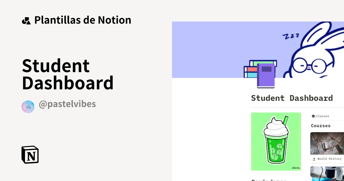 Plantilla Student Dashboard | Notion Marketplace