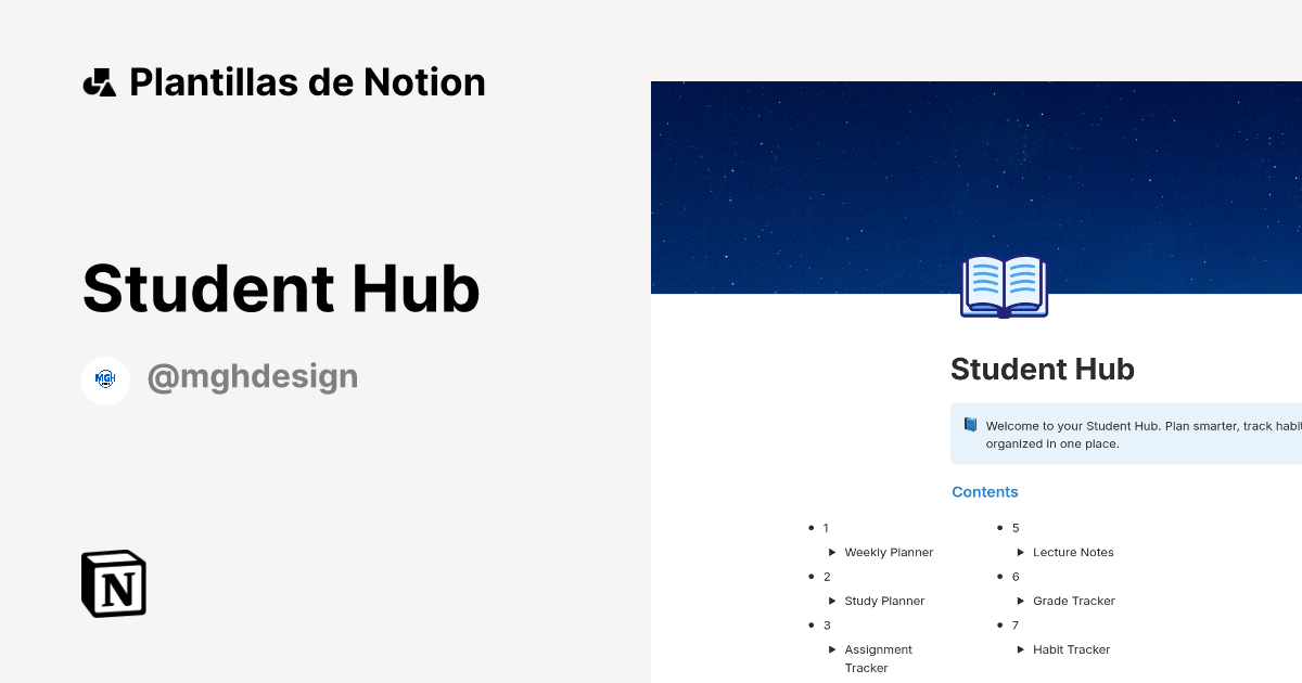 Plantilla Student Hub | Notion Marketplace