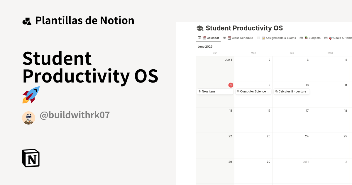 Plantilla Student Productivity OS🚀 | Notion Marketplace