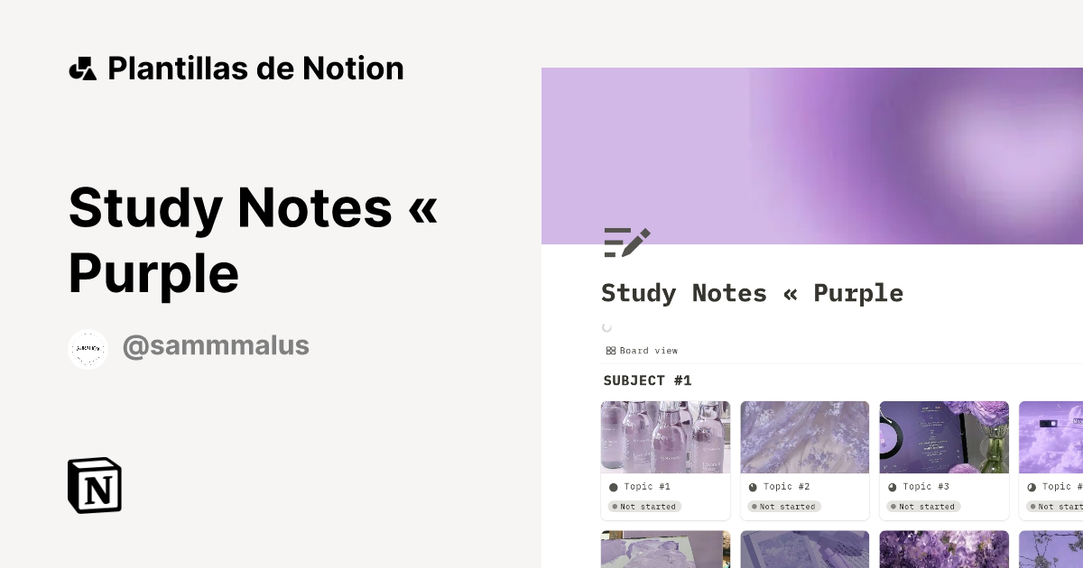 Plantilla Study Notes « Purple | Notion Marketplace