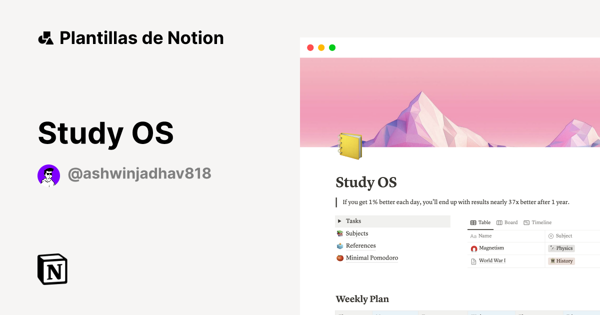 Plantilla Study OS | Notion Marketplace