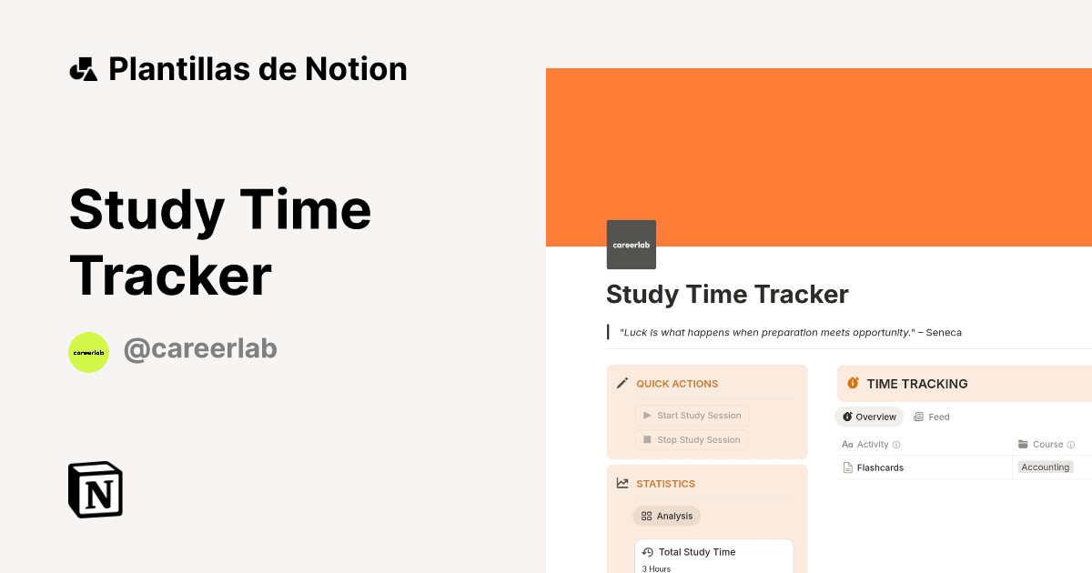 Plantilla Study Time Tracker | Notion Marketplace