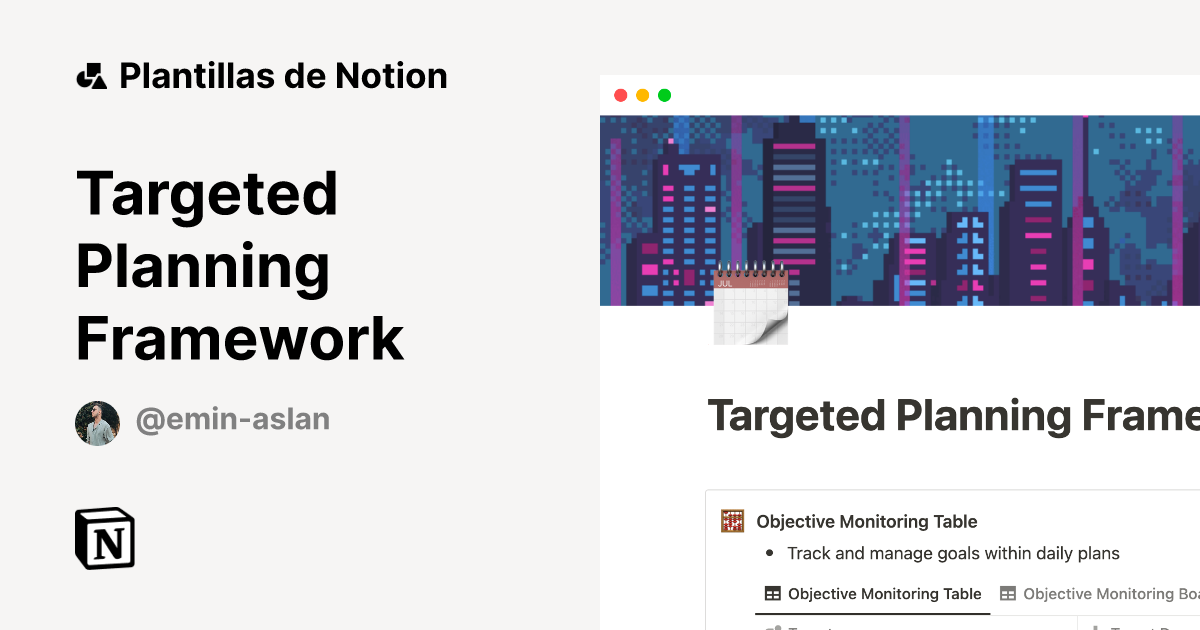 Plantilla Targeted Planning Framework | Notion Marketplace