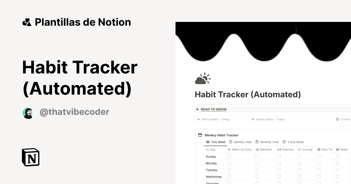 Plantilla Habit Tracker (Automated) | Notion Marketplace