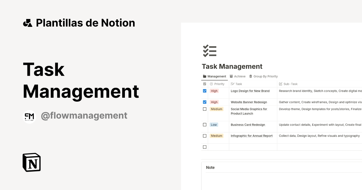 Plantilla Task Management | Notion Marketplace