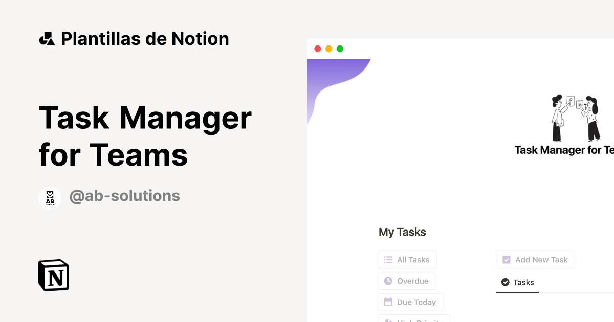 Plantilla Task Manager for Teams | Notion Marketplace