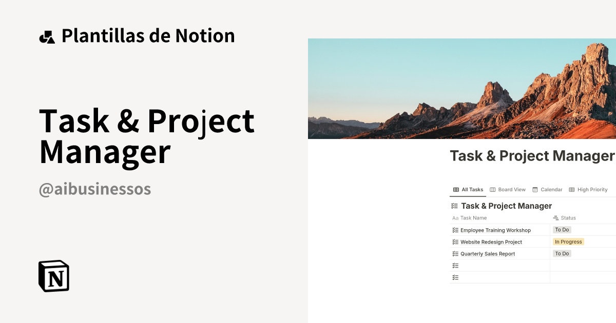 Plantilla Task & Project Manager | Notion Marketplace