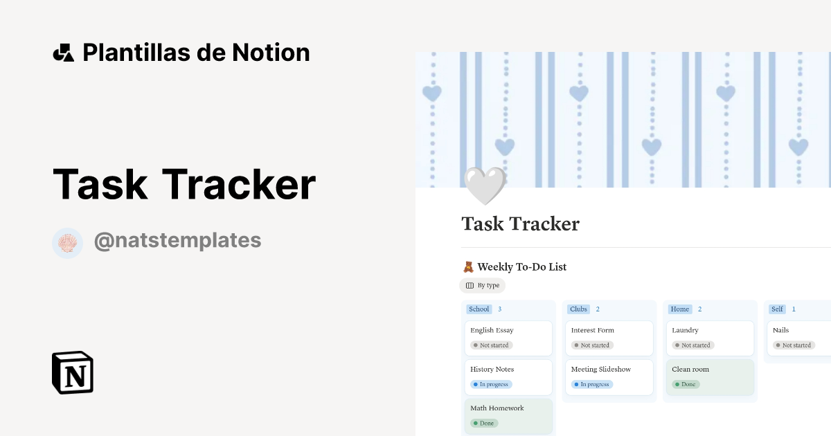 Plantilla Task Tracker | Notion Marketplace