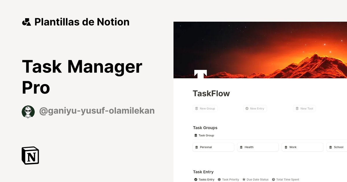 Plantilla Task Manager Pro | Notion Marketplace
