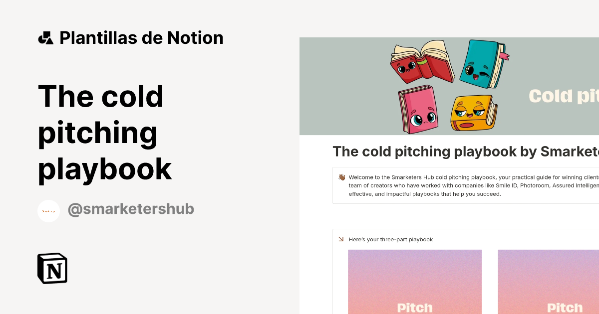 Plantilla The cold pitching playbook de Smarketers Hub | Notion Marketplace