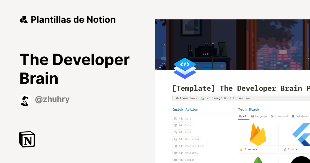 Plantilla The Developer Brain de Zhuhry | Notion Marketplace