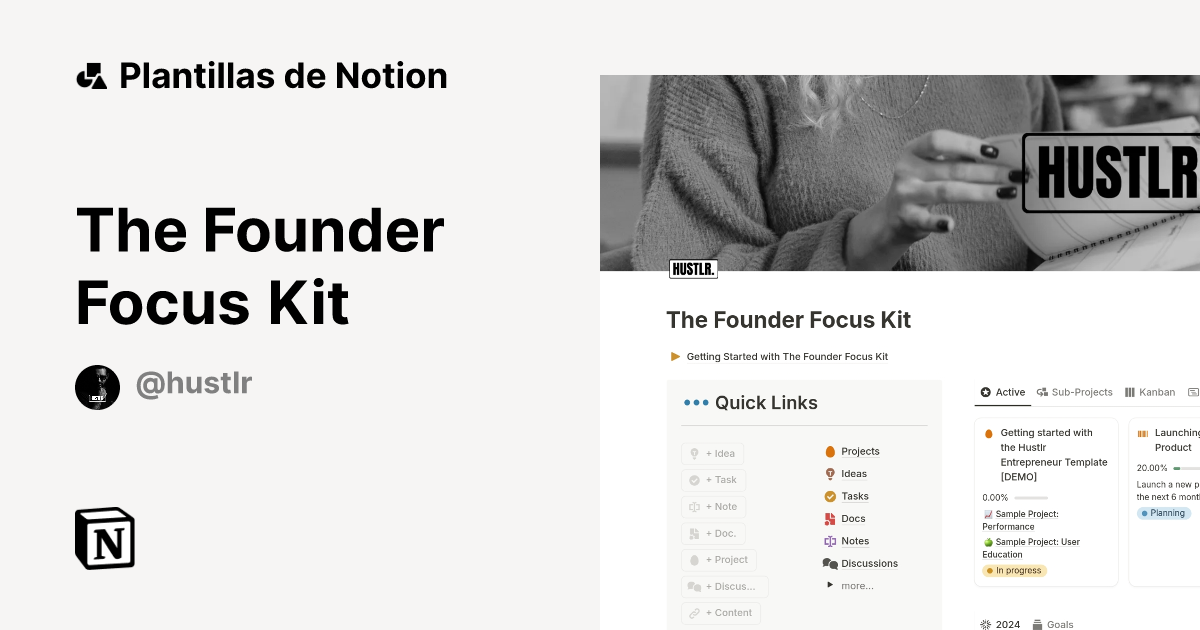Plantilla The Founder Focus Kit | Notion Marketplace