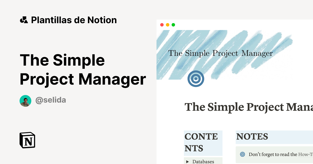 Plantilla The Simple Project Manager | Notion Marketplace