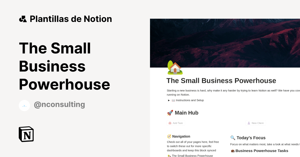 Plantilla The Small Business Powerhouse | Notion Marketplace