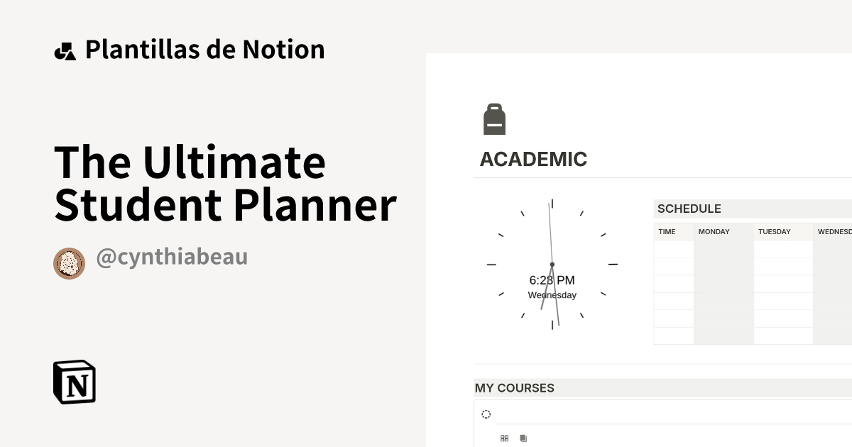 Plantilla The Ultimate Student Planner | Notion Marketplace
