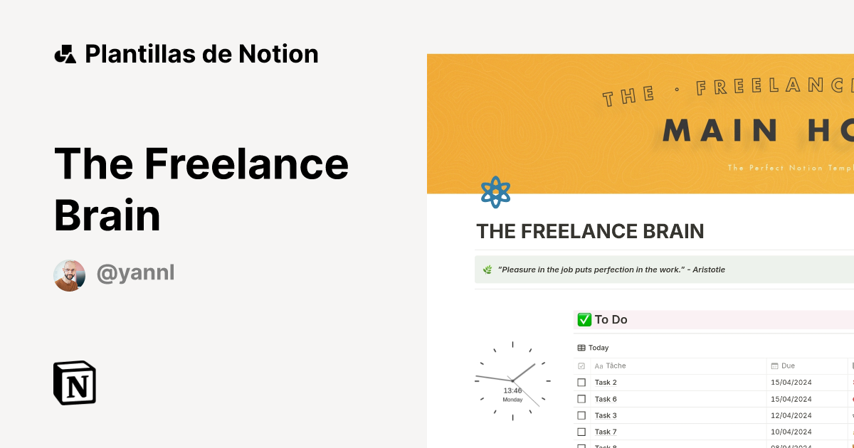 Plantilla The Freelance Brain | Notion Marketplace