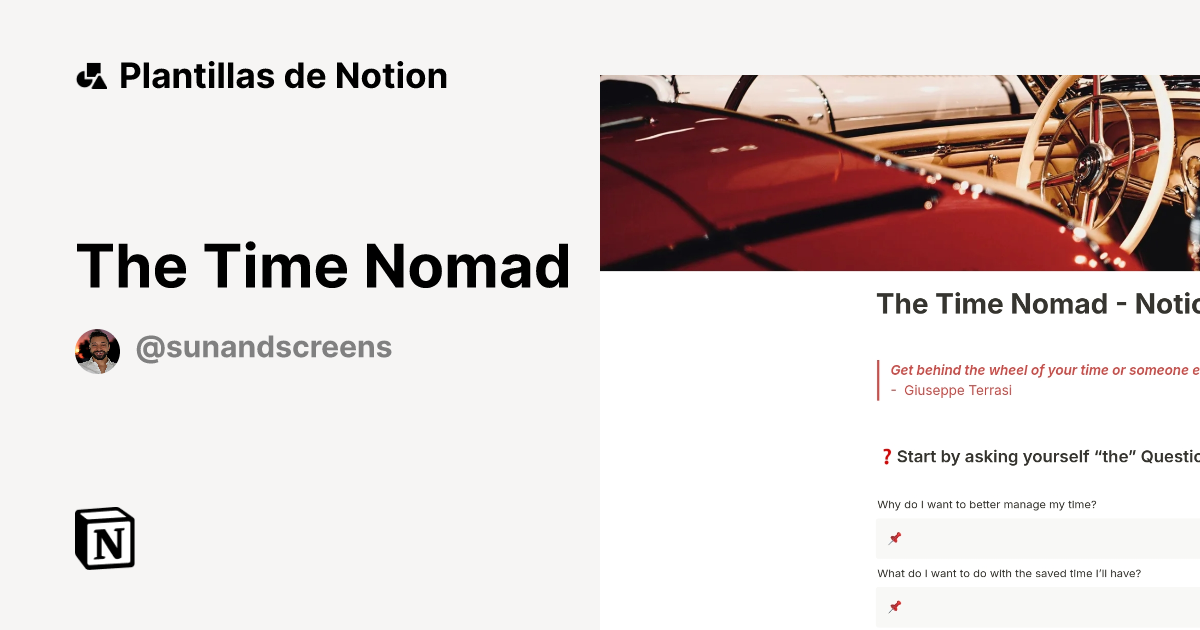 Plantilla The Time Nomad | Notion Marketplace