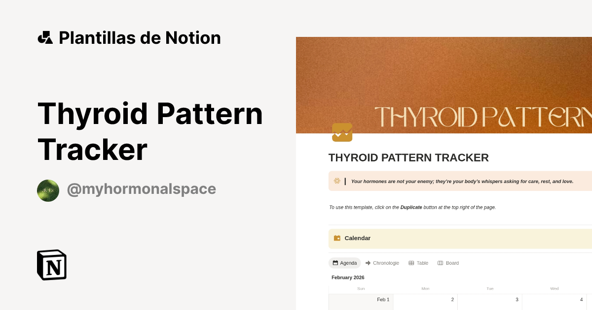 Plantilla Thyroid Pattern Tracker | Notion Marketplace