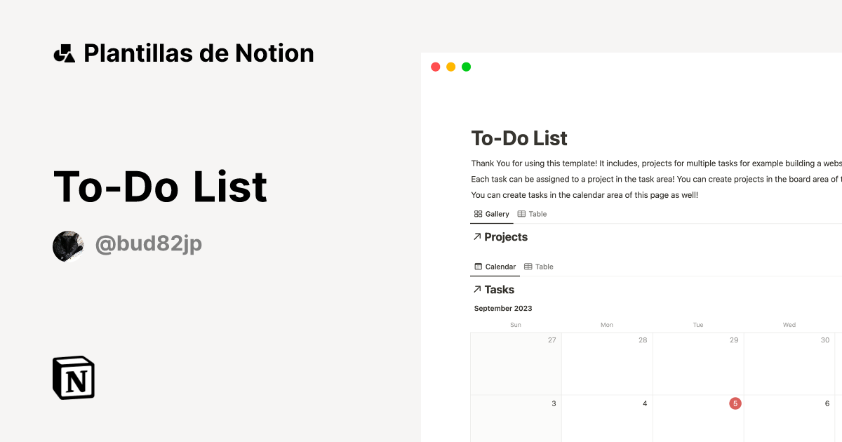 Plantilla To-Do List | Notion Marketplace