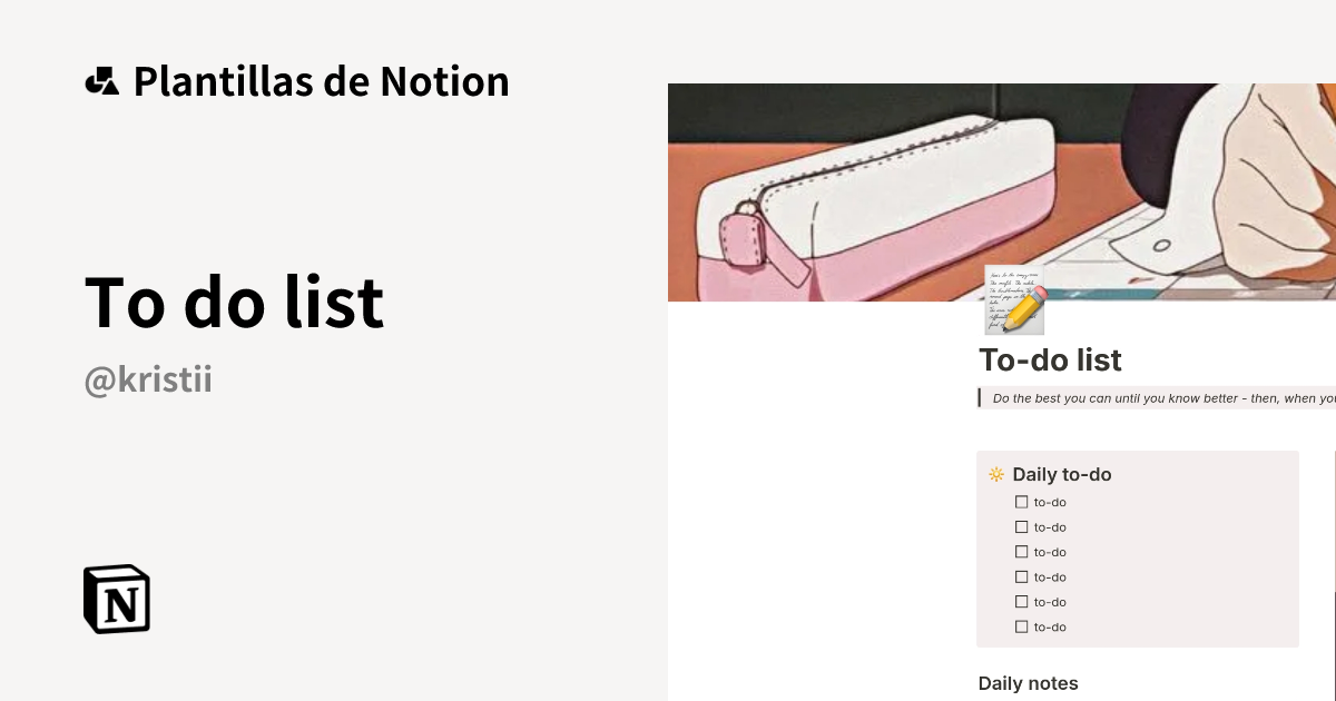 Plantilla To do list de kristii | Notion Marketplace