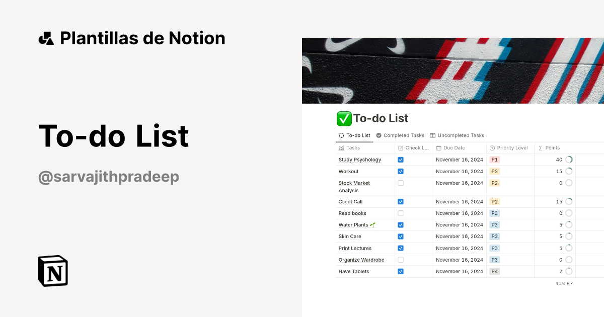 Plantilla To-do List | Notion Marketplace