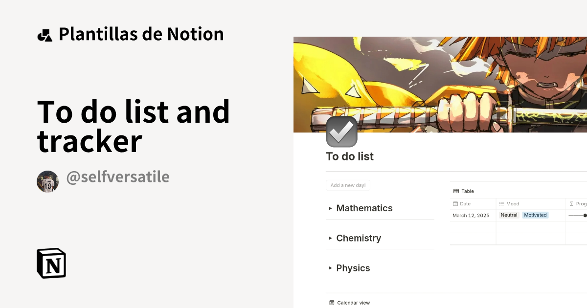 Plantilla To do list and tracker | Notion Marketplace