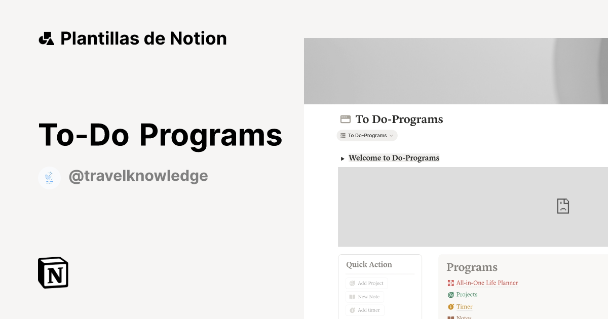 Plantilla To-Do Programs | Notion Marketplace