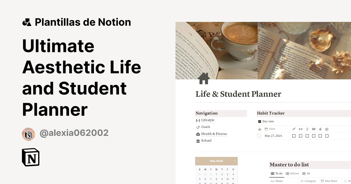 Plantilla Ultimate Aesthetic Life and Student Planner | Notion Marketplace