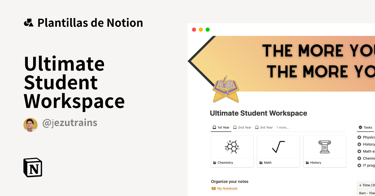 Plantilla Ultimate Student Workspace | Notion Marketplace