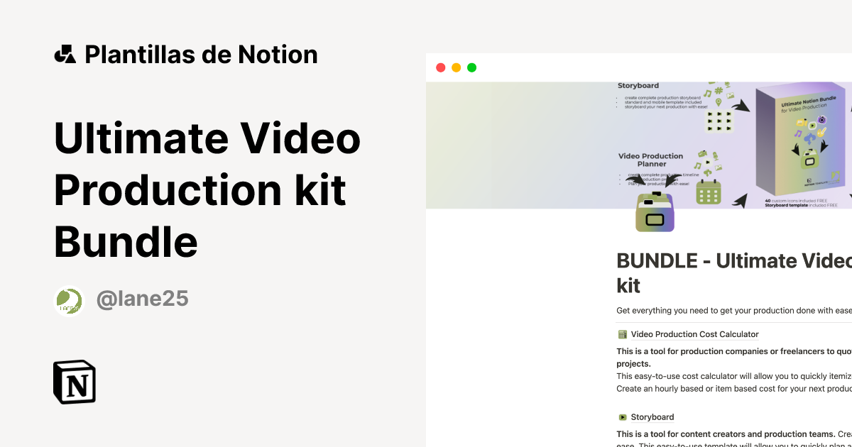 Plantilla Ultimate Video Production kit Bundle | Notion Marketplace