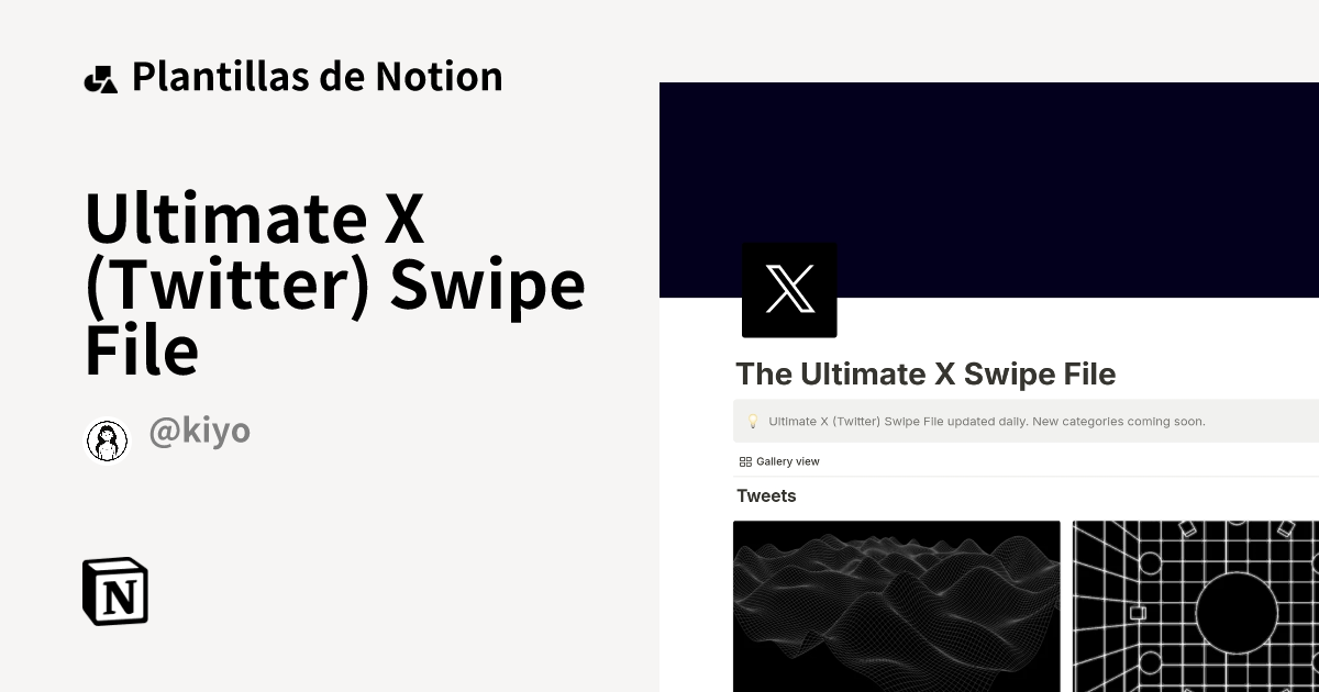 Plantilla Ultimate X (Twitter) Swipe File | Notion Marketplace