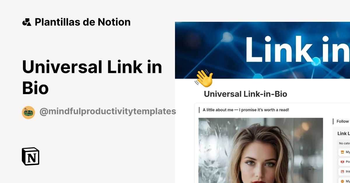 Plantilla Universal Link in Bio | Notion Marketplace