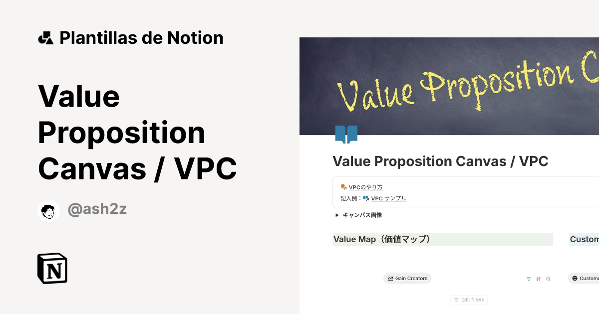 Plantilla Value Proposition Canvas / VPC | Notion Marketplace