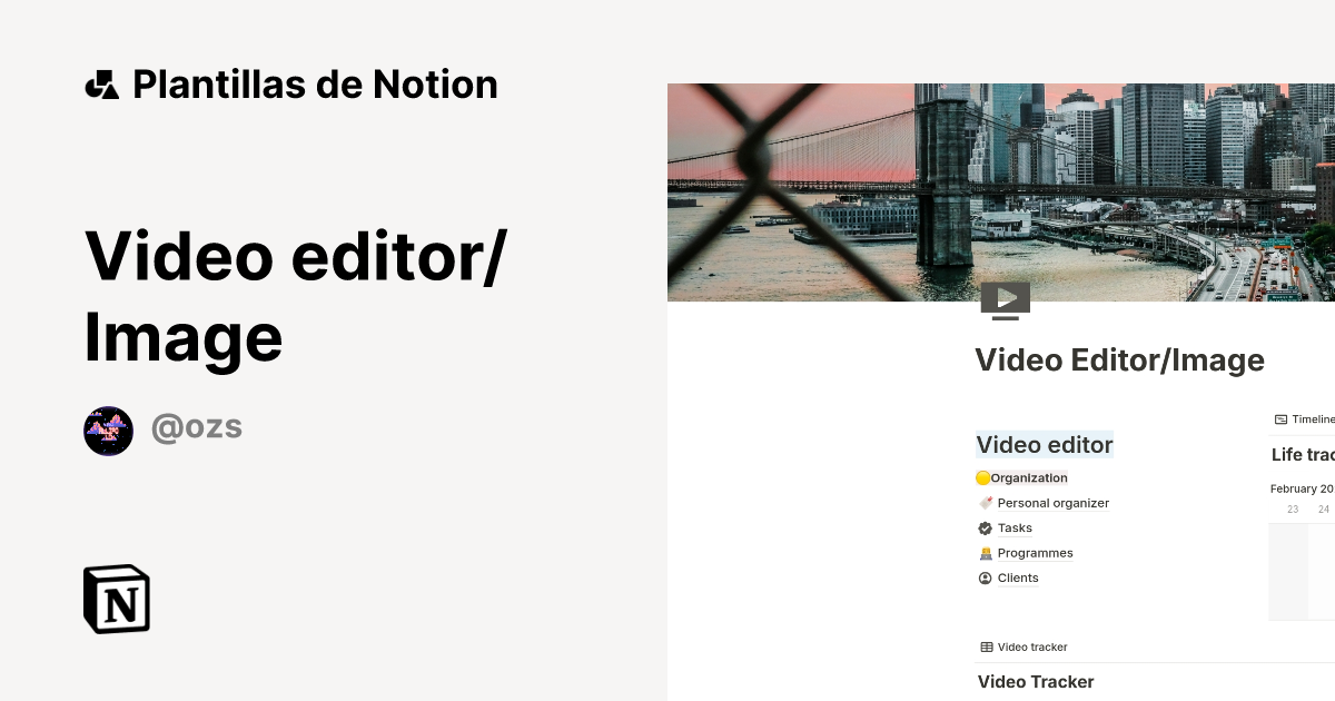 Plantilla Video editor/Image | Notion Marketplace