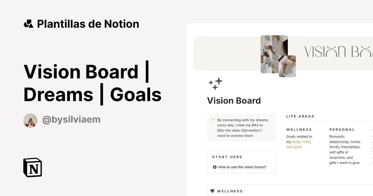 Plantilla Vision Board | Dreams | Goals | Notion Marketplace