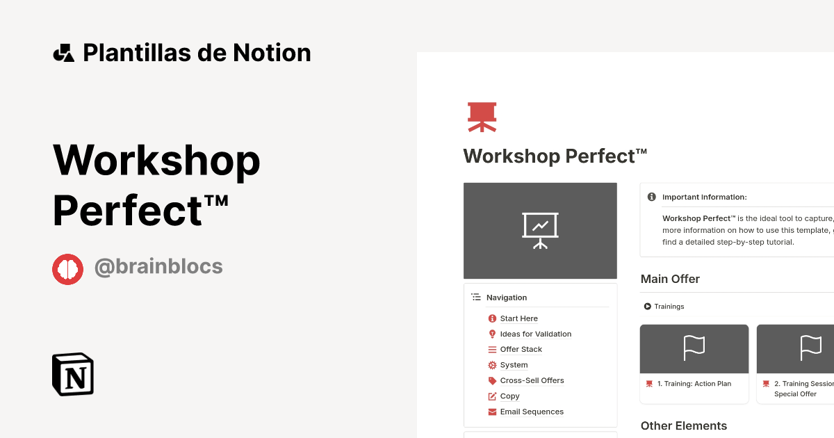 Plantilla Workshop Perfect™ | Notion Marketplace