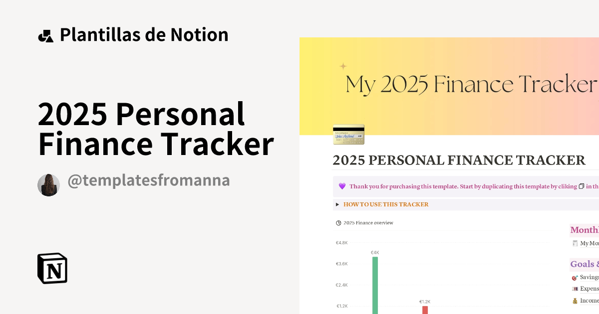 Plantilla 2025 Personal Finance Tracker | Notion Marketplace
