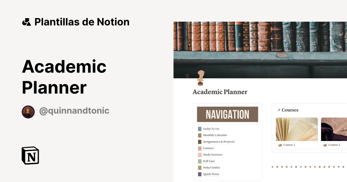 Plantilla Academic Planner | Notion Marketplace