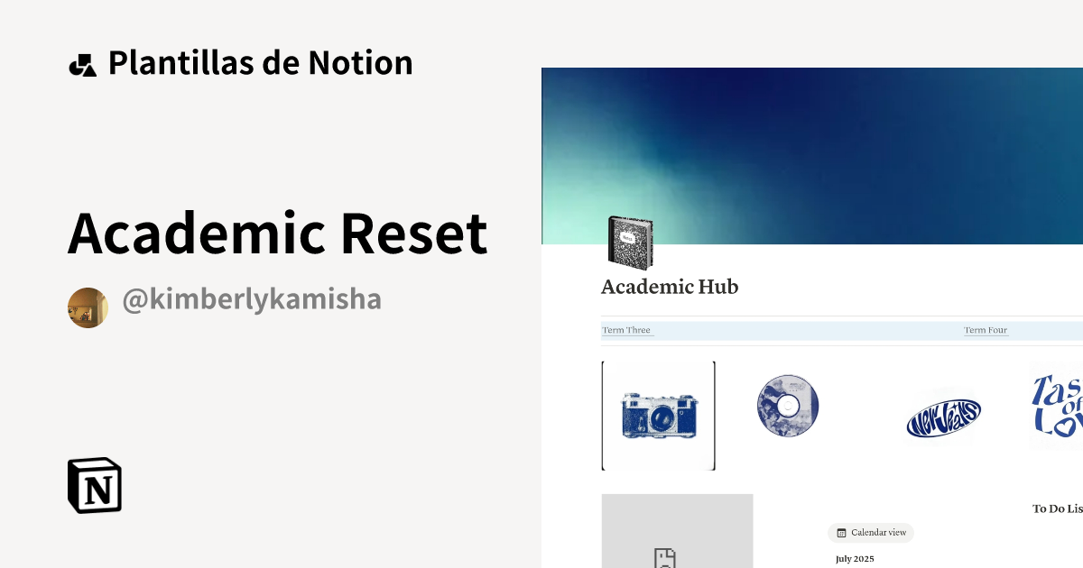Plantilla Academic Reset | Notion Marketplace