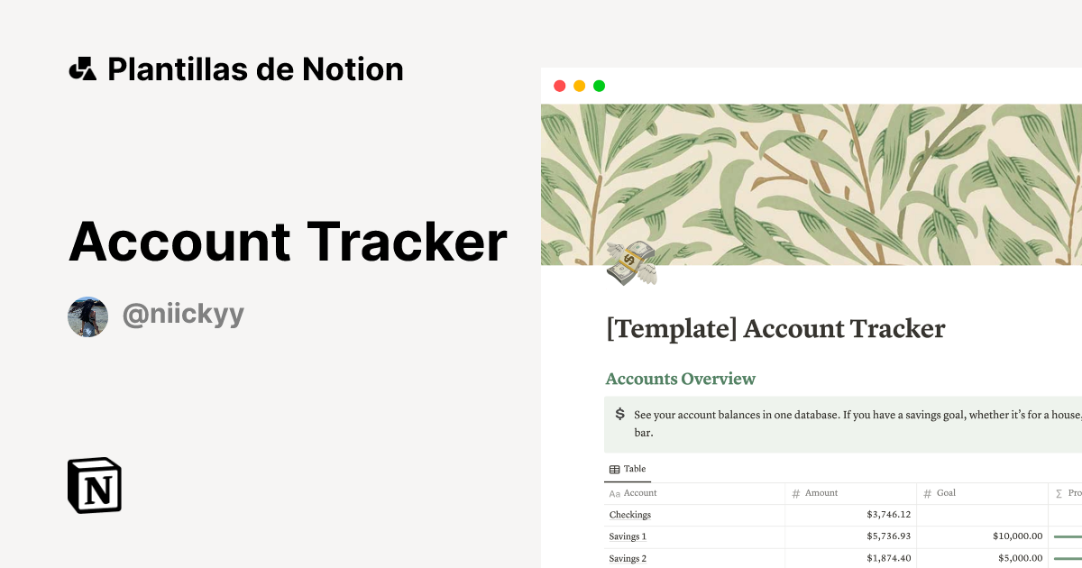 Plantilla Account Tracker | Notion Marketplace