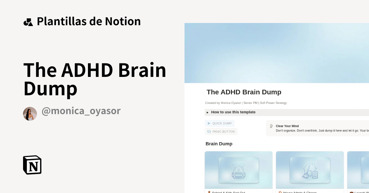 Plantilla The ADHD Brain Dump | Notion Marketplace
