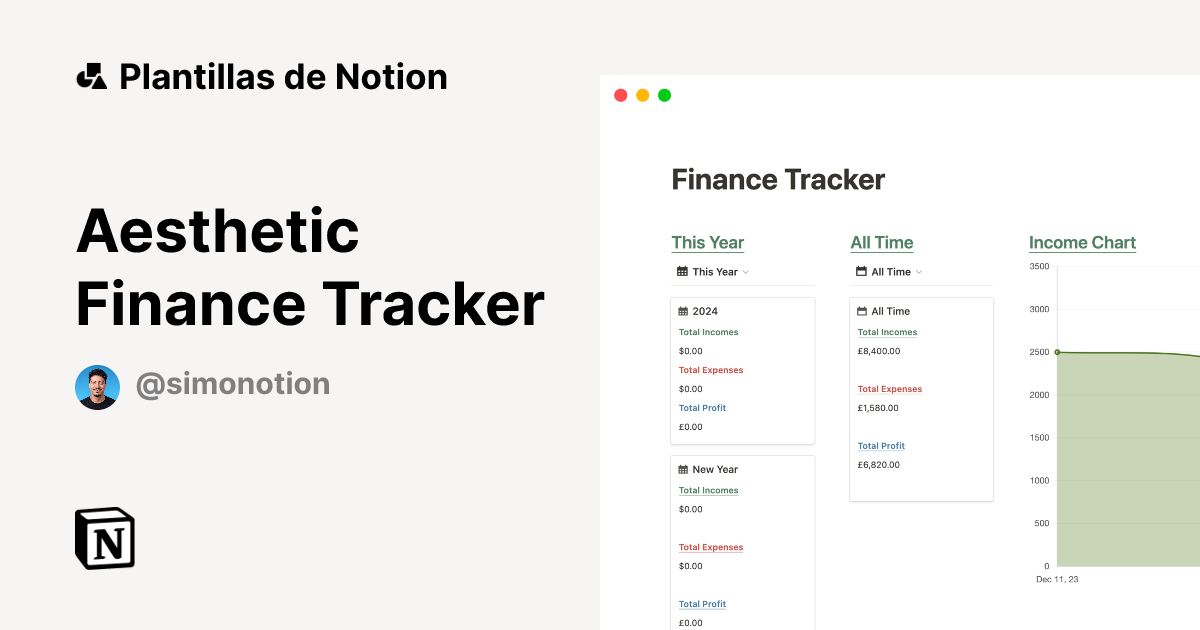 Plantilla Aesthetic Finance Tracker | Notion Marketplace