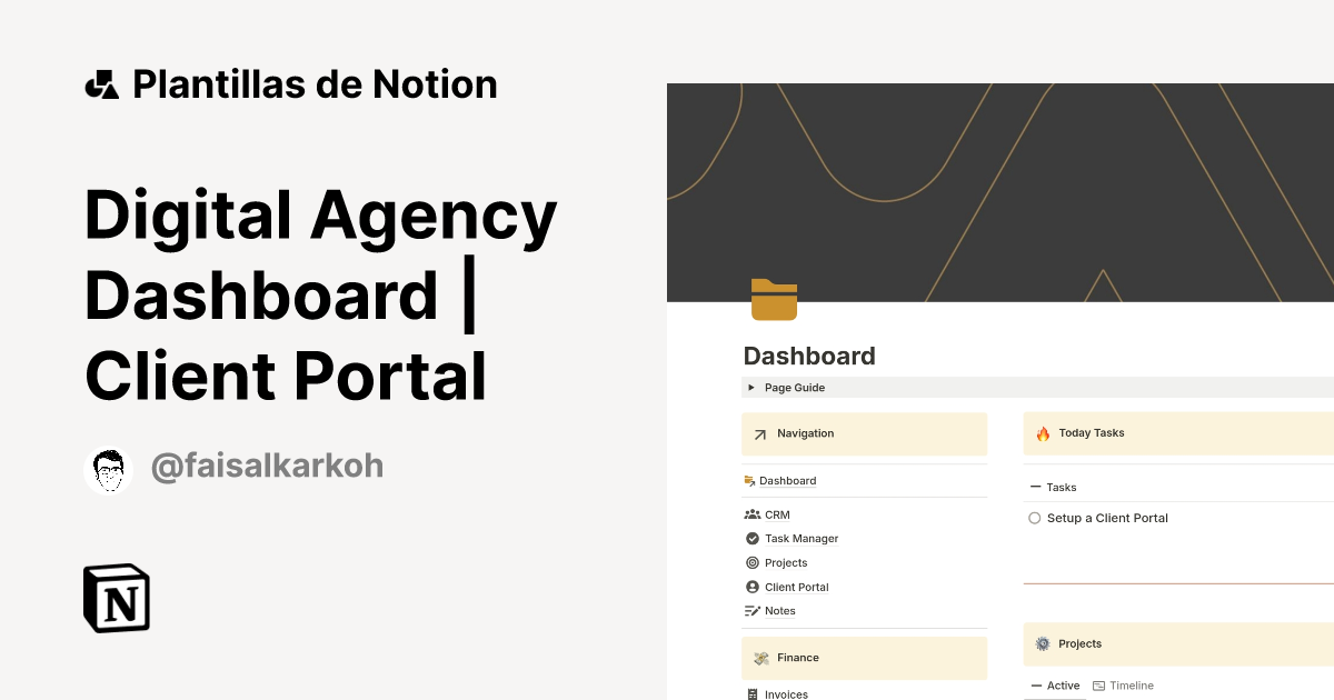 Plantilla Digital Agency Dashboard | Client Portal | Notion Marketplace