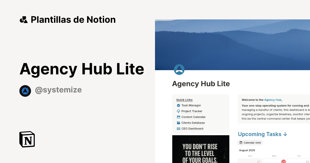 Plantilla Agency Hub Lite | Notion Marketplace
