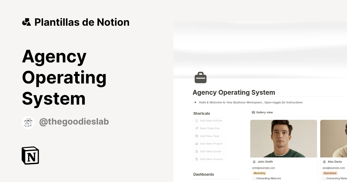 Plantilla Agency Operating System de The Goodies Lab | Notion Marketplace