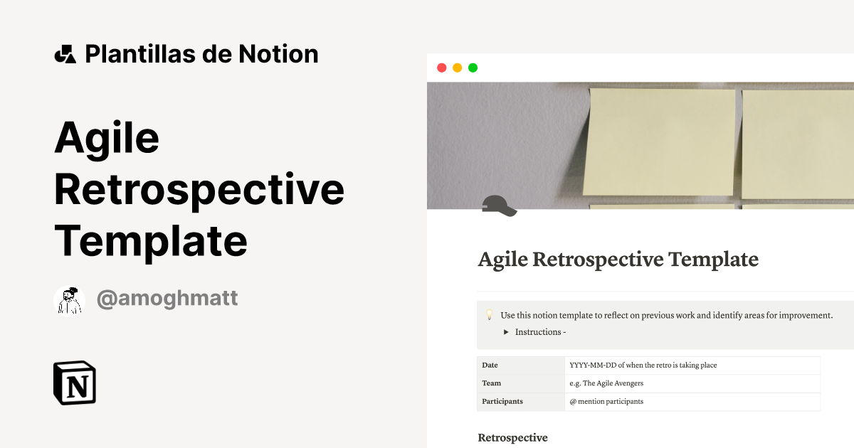 Plantilla Agile Retrospective Template | Notion Marketplace