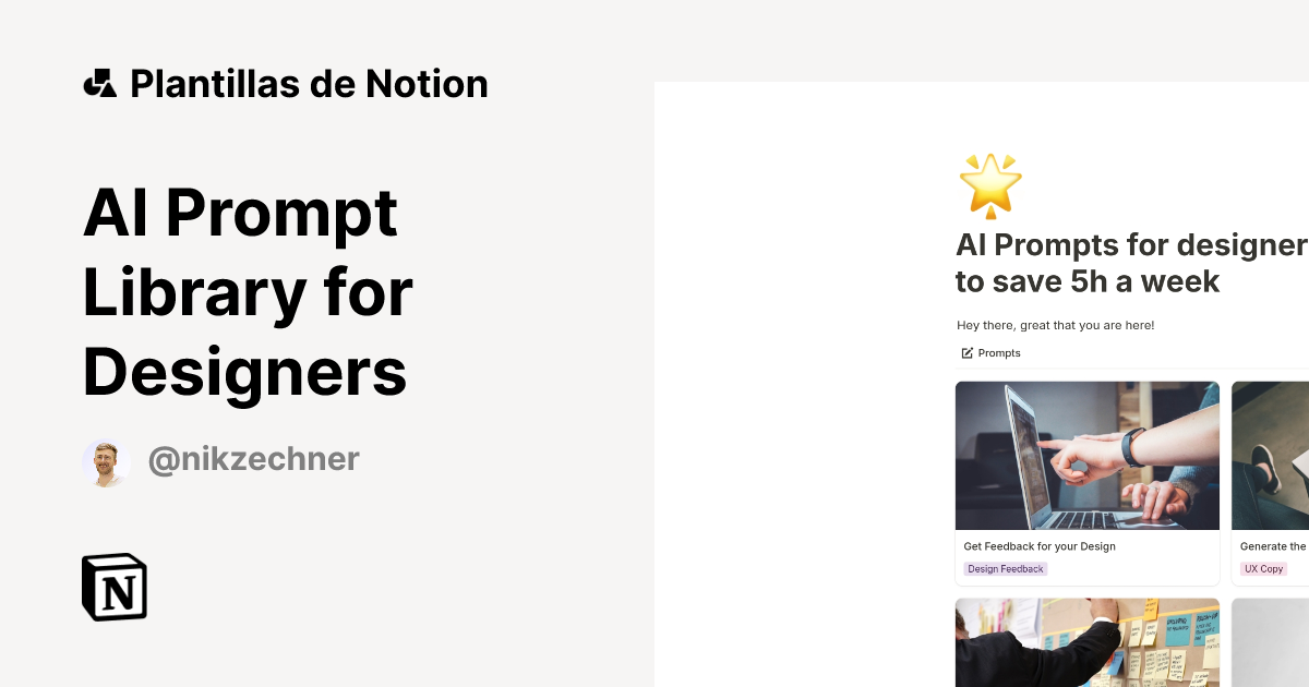 Plantilla AI Prompt Library for Designers | Notion Marketplace